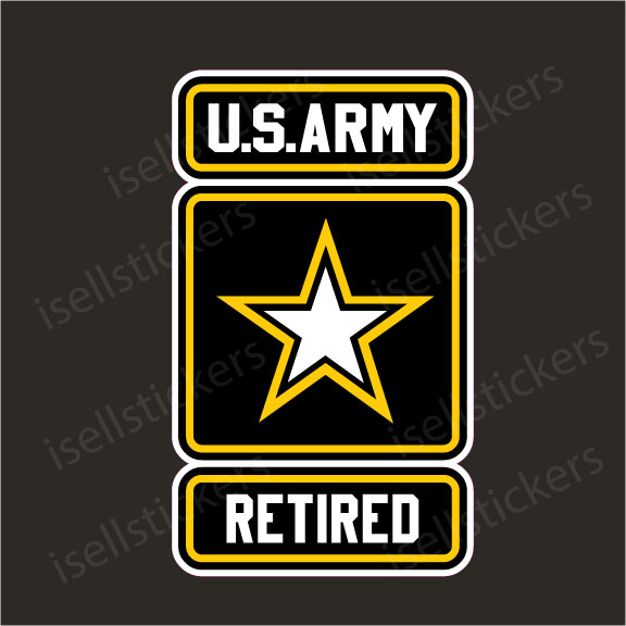 Retired Army Veteran Military Bumper Sticker Vinyl Car Truck Window ...