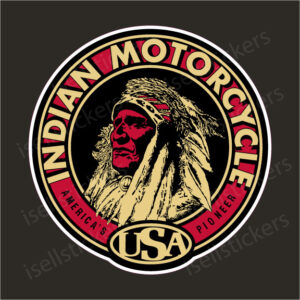 Indian Motorcycle War Bonnet Vintage Bumper Sticker Window Decal Facing ...
