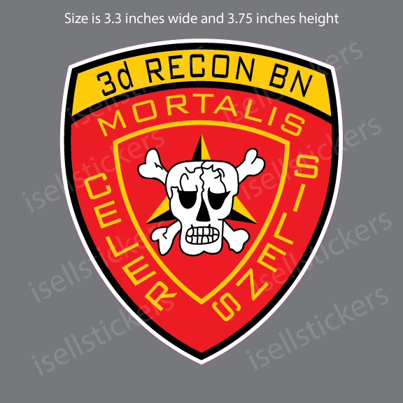 3rd Recon Marine Battalion 3d Reconnaissance USMC Bumper Sticker Window ...