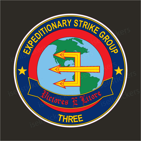 US Navy Expeditionary Strike Group Three 3 Bumper Sticker Vinyl Window ...