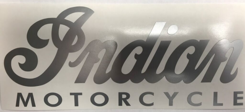 Indian Motorcycle Script Gas Tank Bumper Sticker Window Decal 8 inch ...