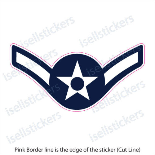 Air Force Airman Enlisted Insignia Rank E2 Sticker Window Decal