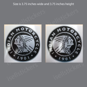 Indian Motorcycle Head Silver Metallic 1901 Vintage Bike Bumper Sticker ...