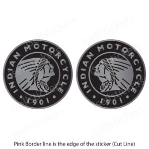 Indian Motorcycle Vintage Bike Silver Bumper Sticker Decal Pair