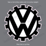 VW Retro Cog Gear Retro Volkswagen Window Decal Bumper Sticker