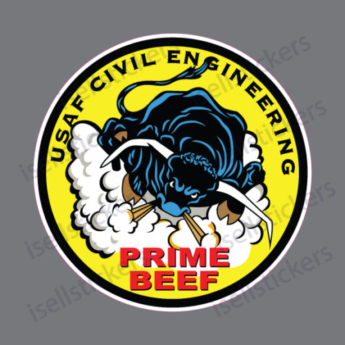 US Air Force Military USAF Civil Engineering Prime Beef Bumper Sticker ...