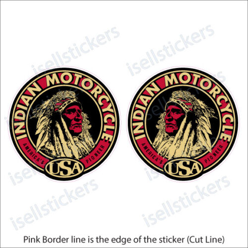 Indian Motorcycle Headdress Vintage Bike Bumper Sticker Window Decal ...