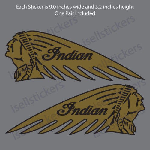 Indian Motorcycle Gas Tank Bumper Sticker Window Decal 9 Inch PAIR - I ...
