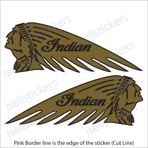 Indian Motorcycle Gas Tank Bumper Sticker Window Decal 9 Inch PAIR - I ...