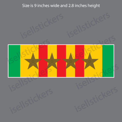 Vietnam Veteran Ribbon with Campaign Bronze Stars Bumper Sticker Window ...