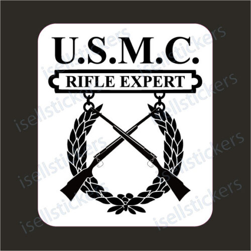 Marine Rifle Expert Badge Military USMC Semper Fi Bumper Sticker Window ...