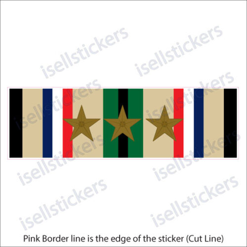Army Southwest Asia Service Ribbon Bronze Stars Vinyl Bumper Sticker ...