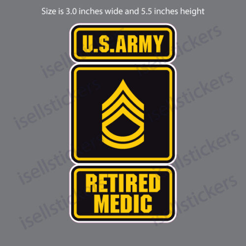 Army Logo Retired Medic Sergeant First Class SFC E7 Bumper Sticker ...